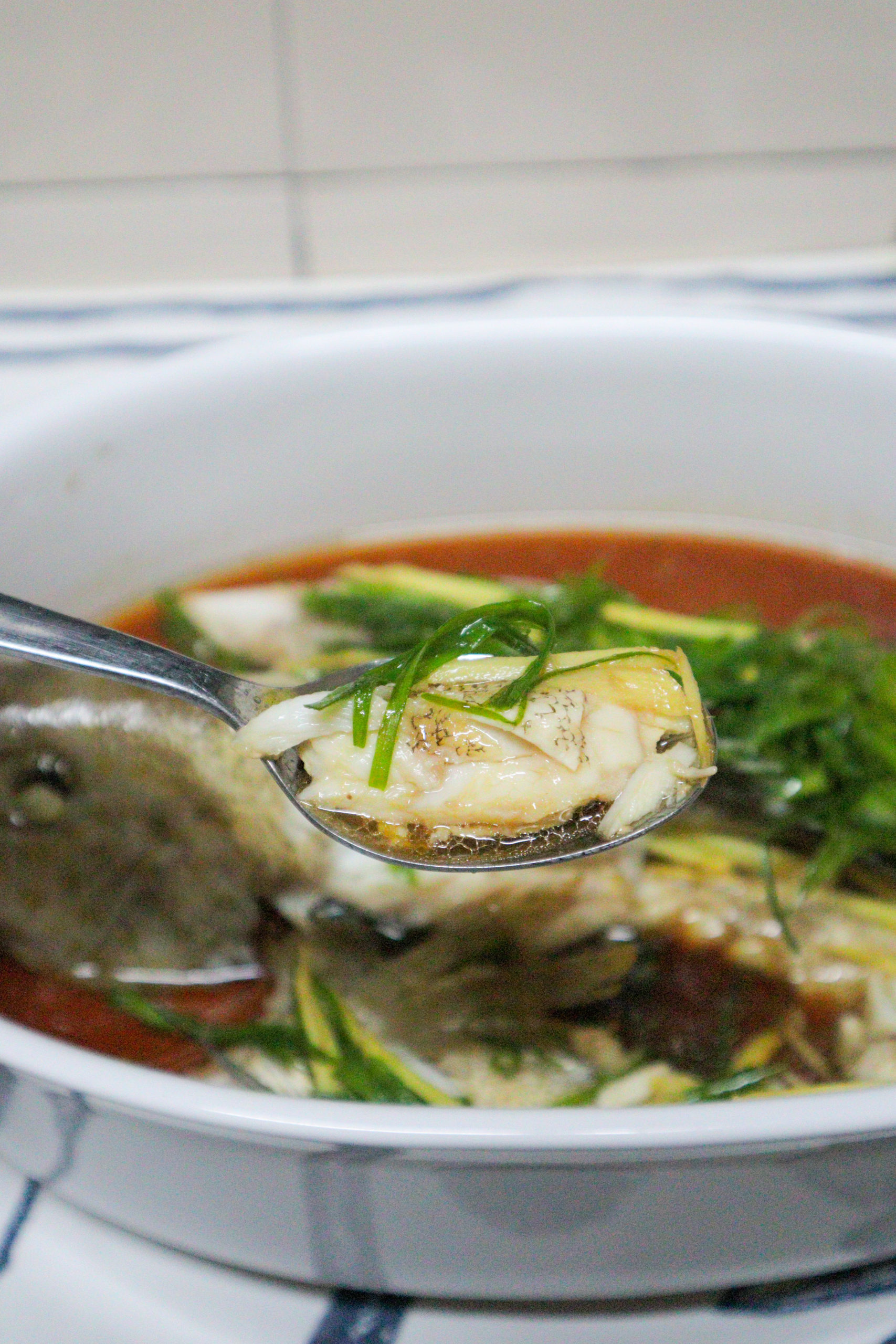 Cantonese steamed grouper 清蒸鱼 [RECIPE] - Thokohmakan